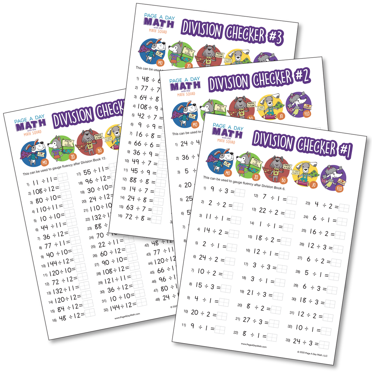 Division Fluency Assessments – Page A Day Math
