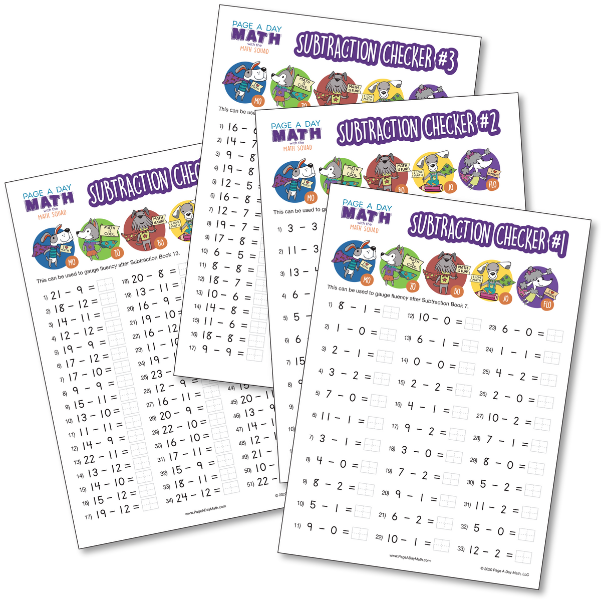 Subtraction Assessment: 4 Printable Subtraction Assessment Tests (PDF ...