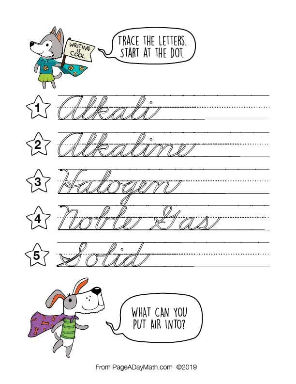BUNDLE | Cursive Handwriting Handwriting Practice with Biology, Chemis ...