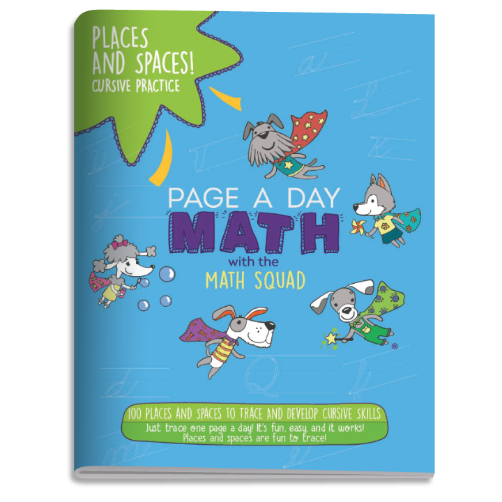 100 PLACES & SPACES Words Cursive Handwriting Book – Page A Day Math