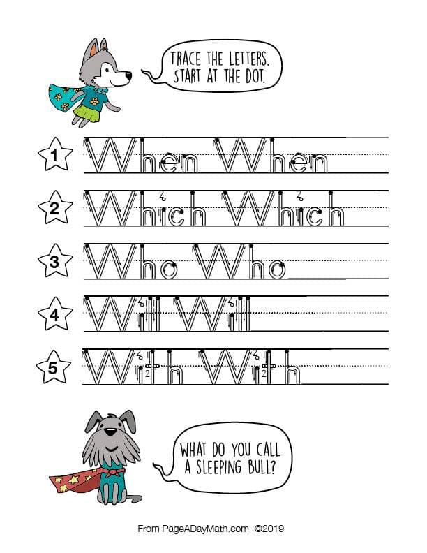 100 SUPER SIGHT WORDS Print Handwriting Book – Page A Day Math