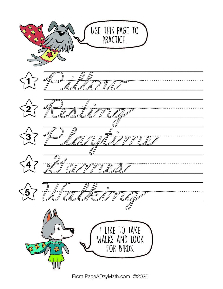 100 EVERYDAY THINGS to be GRATEFUL FOR Cursive Handwriting Book – Page ...