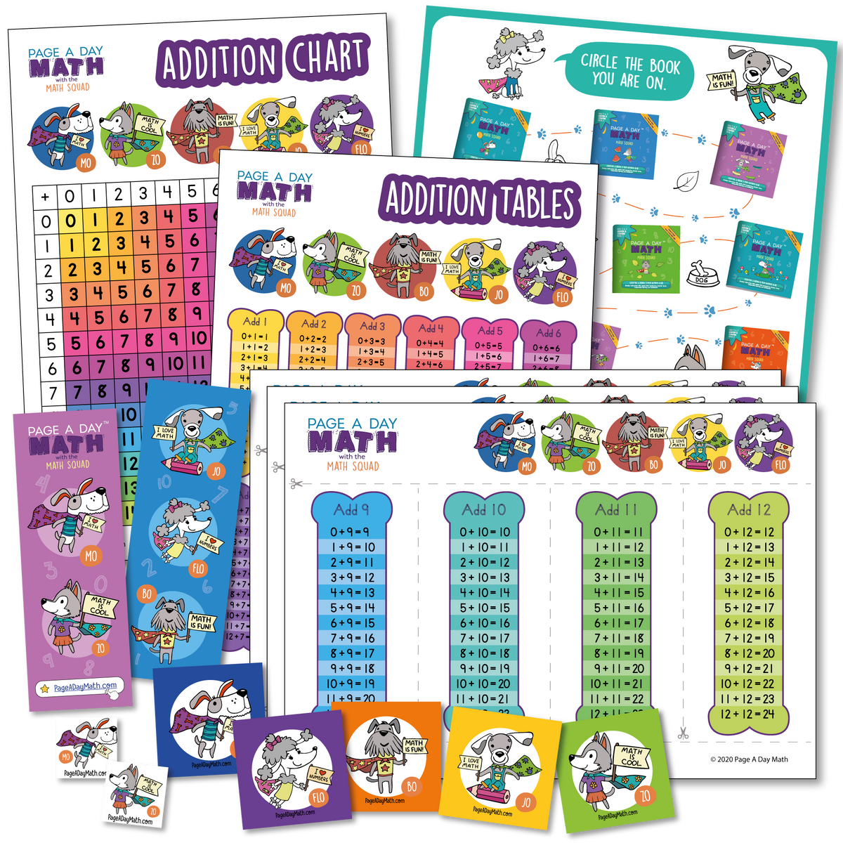 Addition Table, Addition Chart, Addition Activity, Stickers – Page A ...