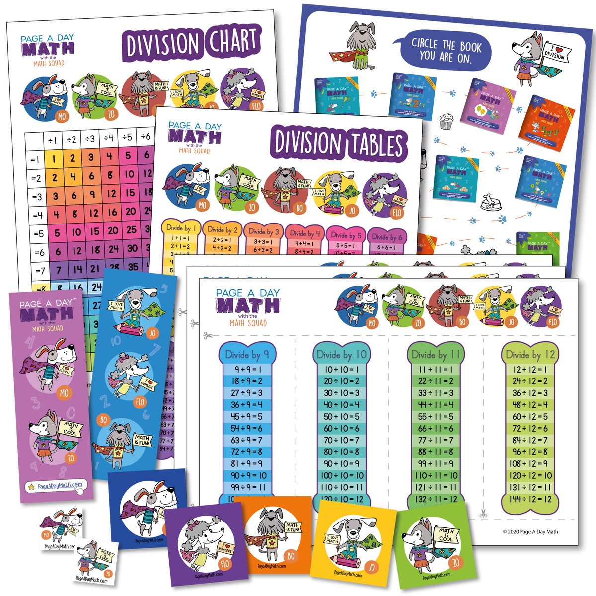Division Table, Division Chart, Division Activity, Stickers – Page A ...