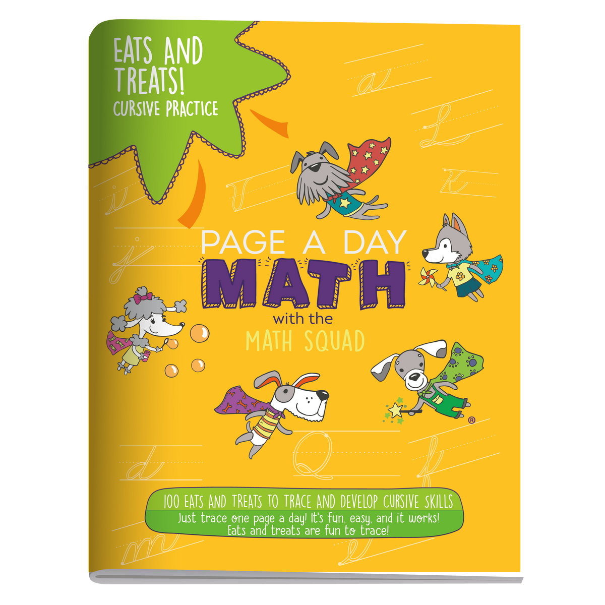 100 EATS & TREATS Cursive Handwriting Books – Page A Day Math