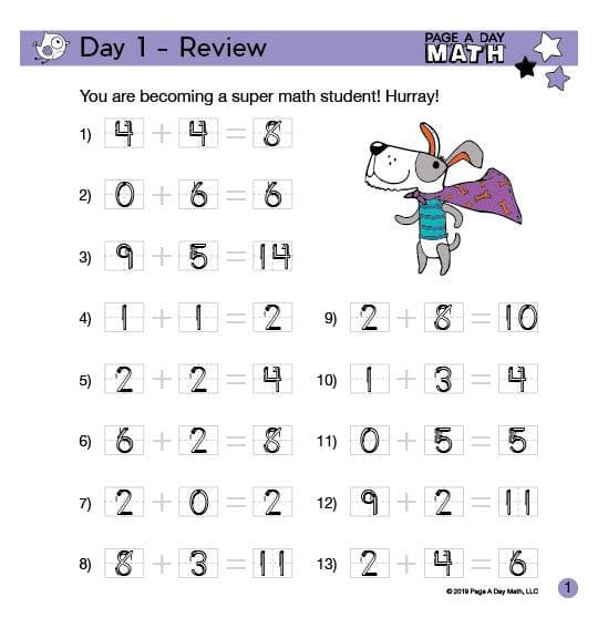 Review Book: Pre-K Math Starter | Page a Day Math – Page A Day Math